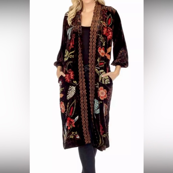 Johnny Was | Tops | Johnny Was Velvet Cheetah Embroidered Kimono Nwt ...